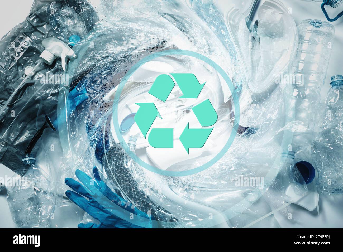 Background with a piile of different plastic waste Stock Photo - Alamy