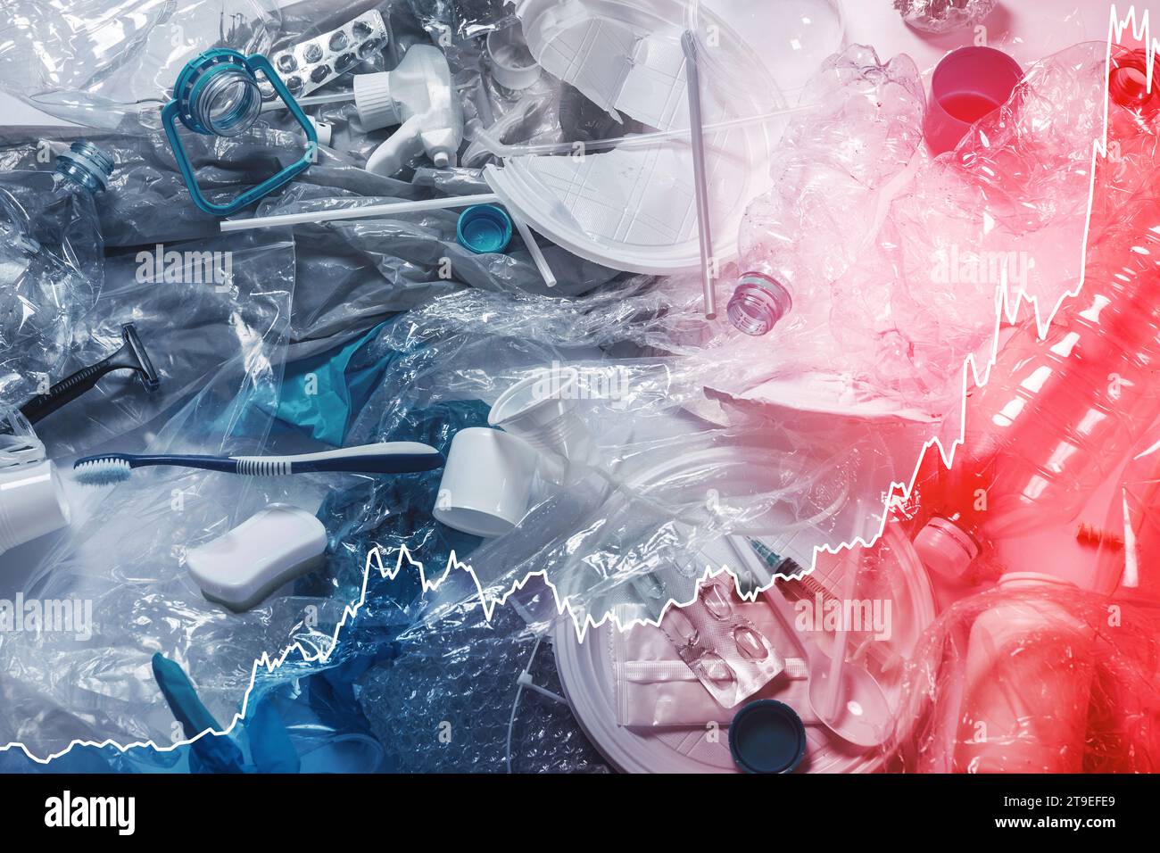 Background with a piile of different plastic waste Stock Photo - Alamy