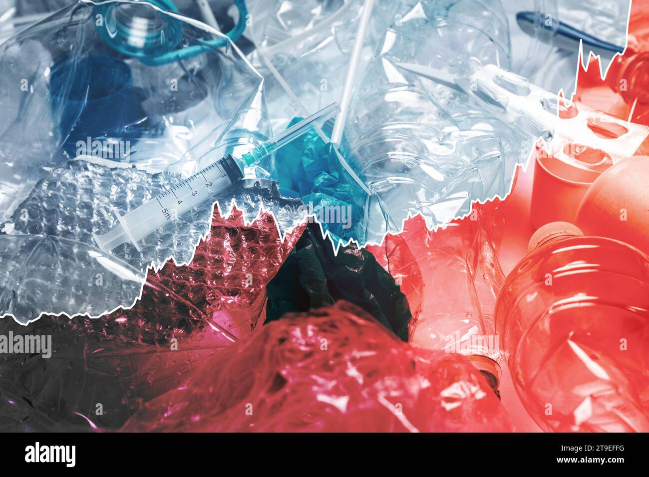 Background with a piile of different plastic waste Stock Photo - Alamy