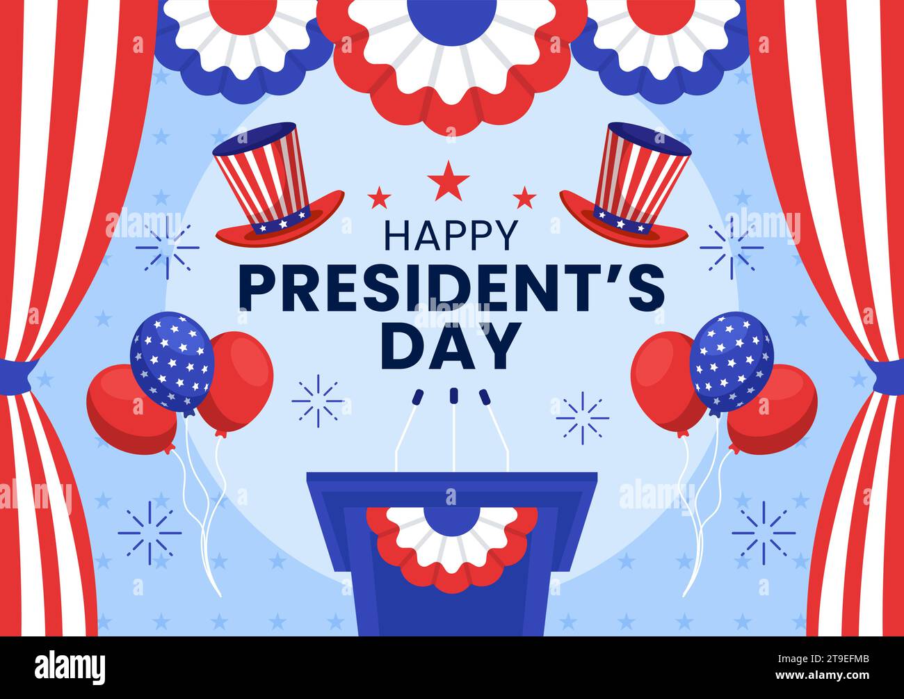 Happy Presidents Day Vector Illustration on 19 February with President ...