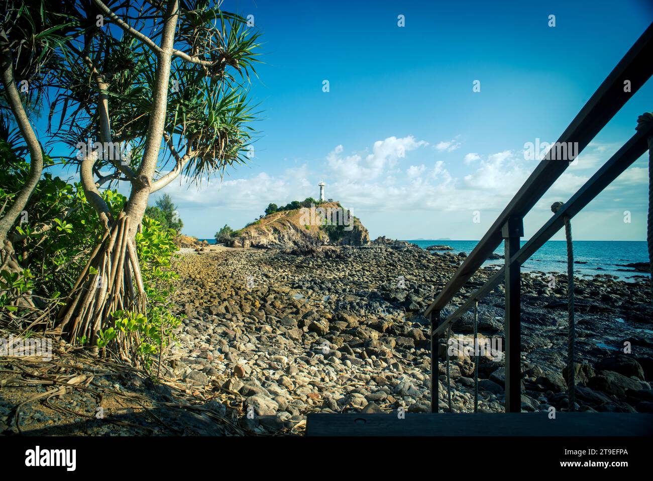 Fantastic scenery stone beach at sunset, mountain light house Beautiful ...