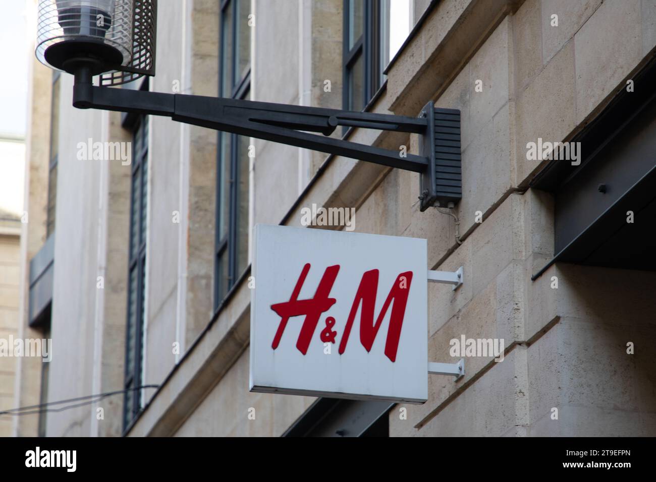 Bordeaux , France - 11 20 2023 : H&M store logo text boutique and brand ...