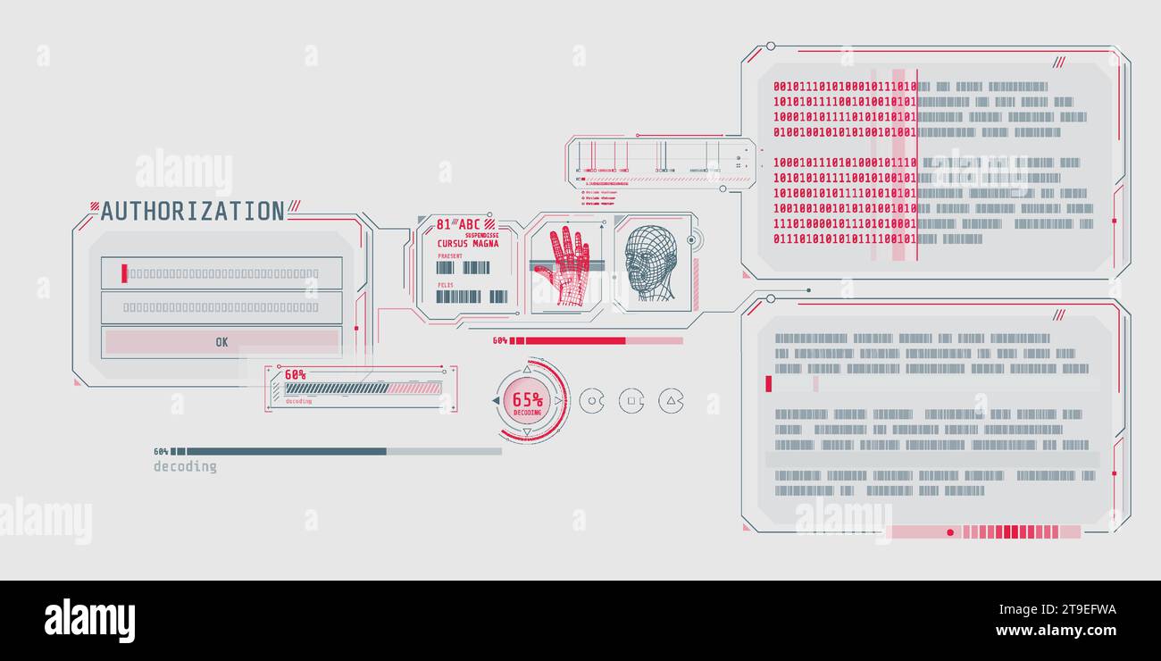 Data Decoding Program Interface With Authorization Window Stock Vector Image And Art Alamy