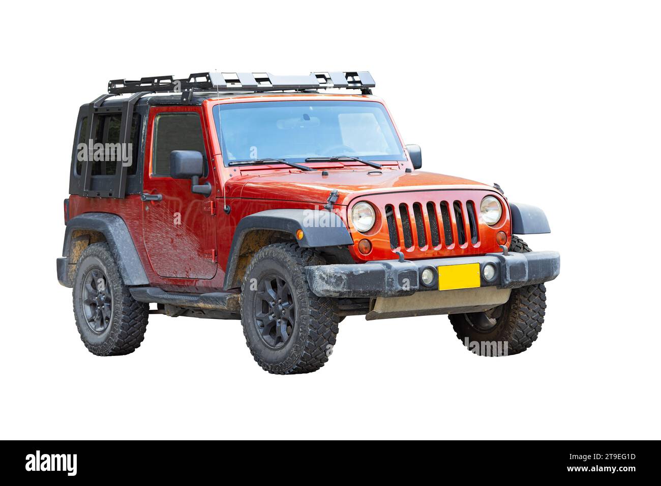 red SUV isolated on white background Stock Photo - Alamy