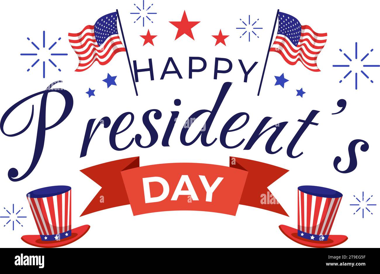 Happy Presidents Day Vector Illustration on 19 February with President ...