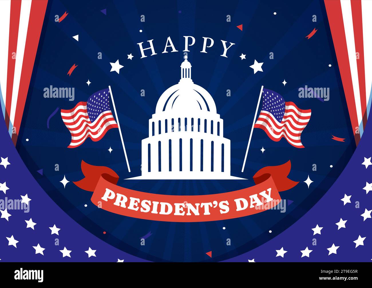 Happy Presidents Day Vector Illustration on 19 February with President ...
