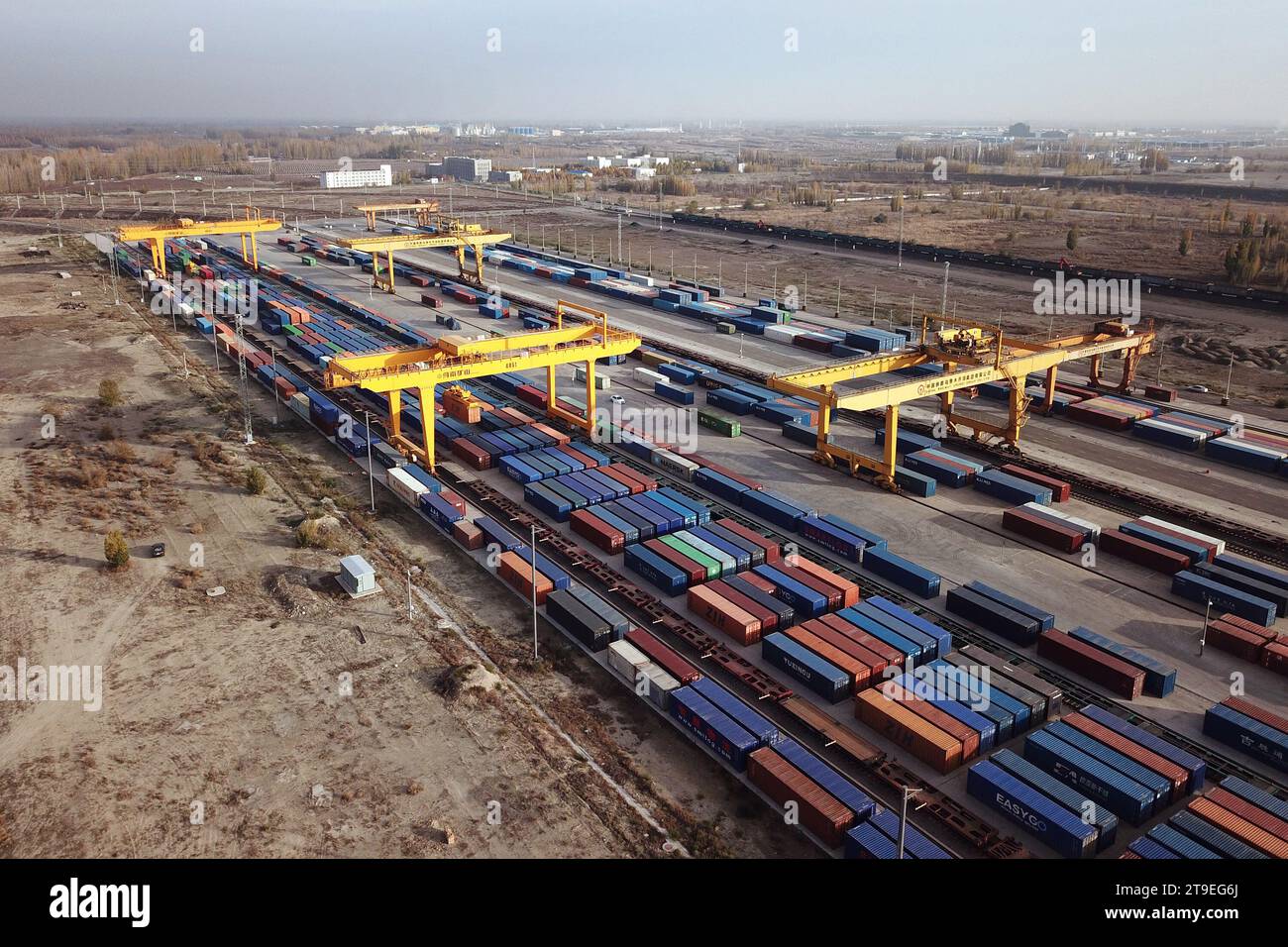 Urumqi. 8th Nov, 2023. This aerial photo taken on Nov. 8, 2023 shows a ...