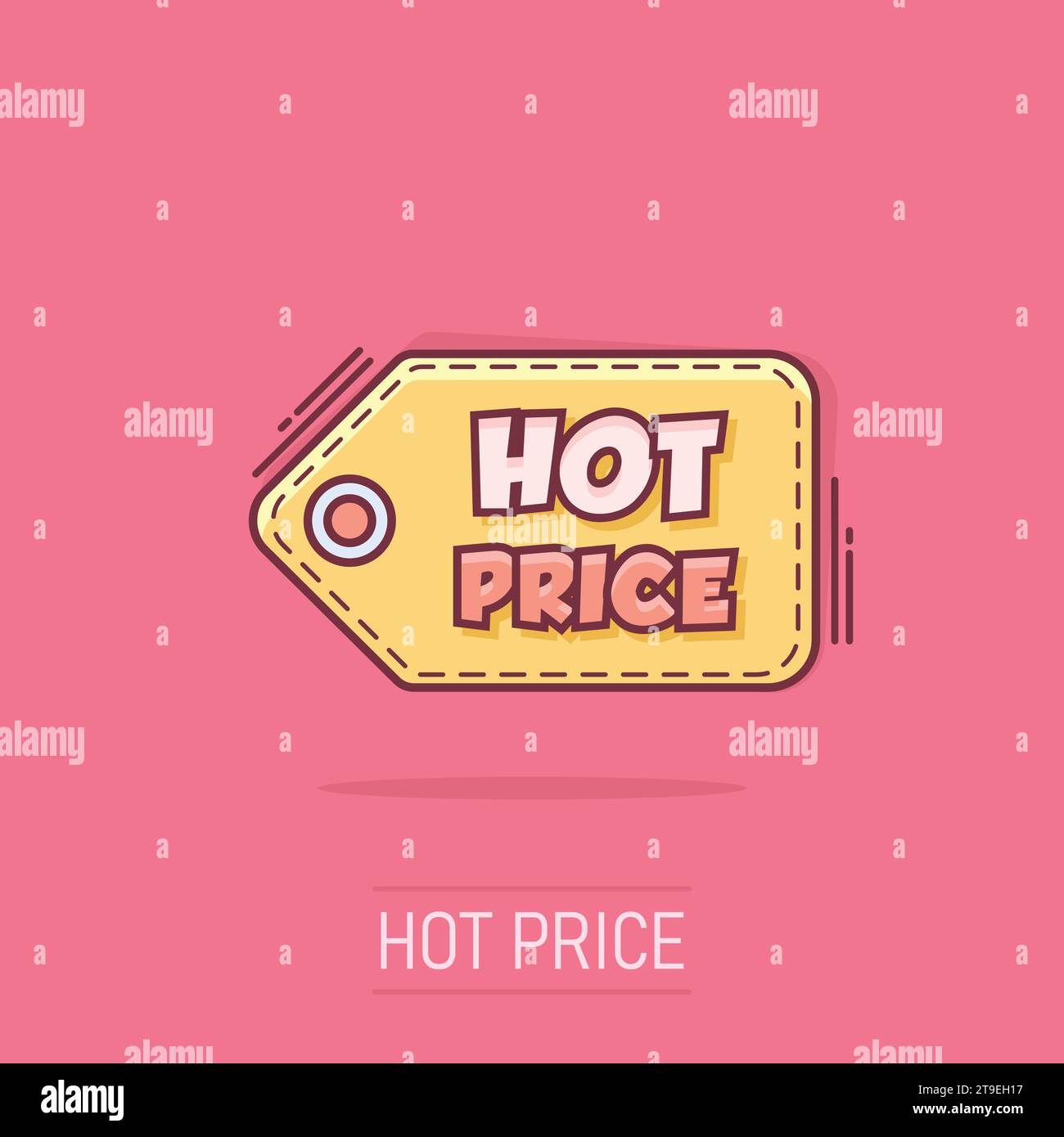 Vector cartoon hot price shopping icon in comic style. Hot price sign ...