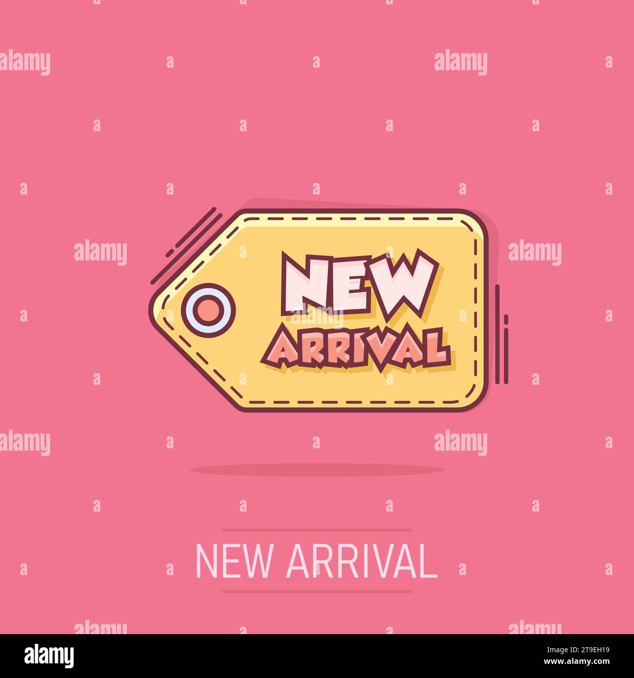 Vector cartoon new arrival shopping icon in comic style. New arrival ...