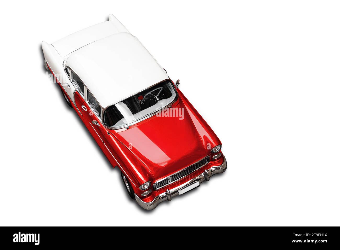 Red retro car isolated on white background Stock Photo - Alamy