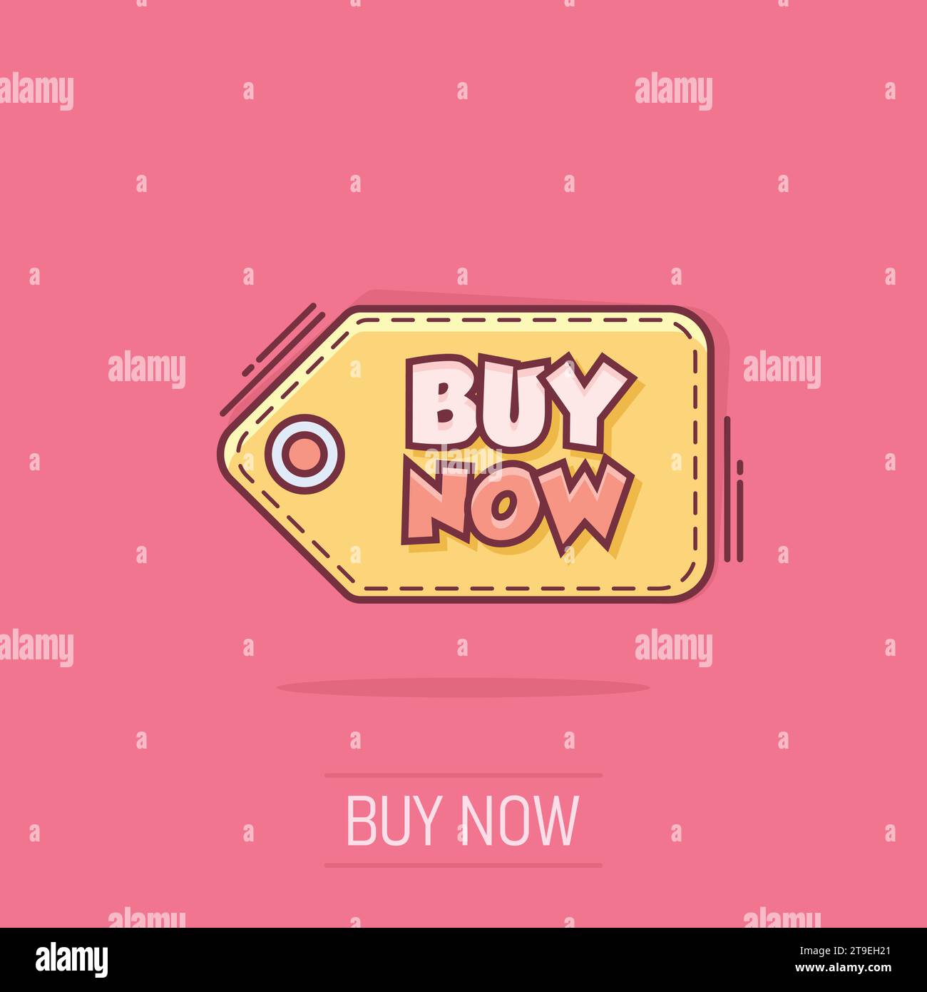 Vector cartoon buy now shopping icon in comic style. Buy now sign ...