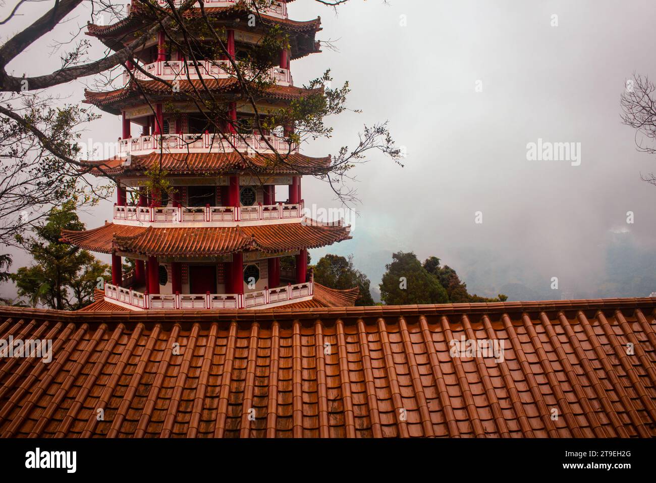 The pagoda of Chin Swee Caves Temple in Genting Highlands, Pahang ...