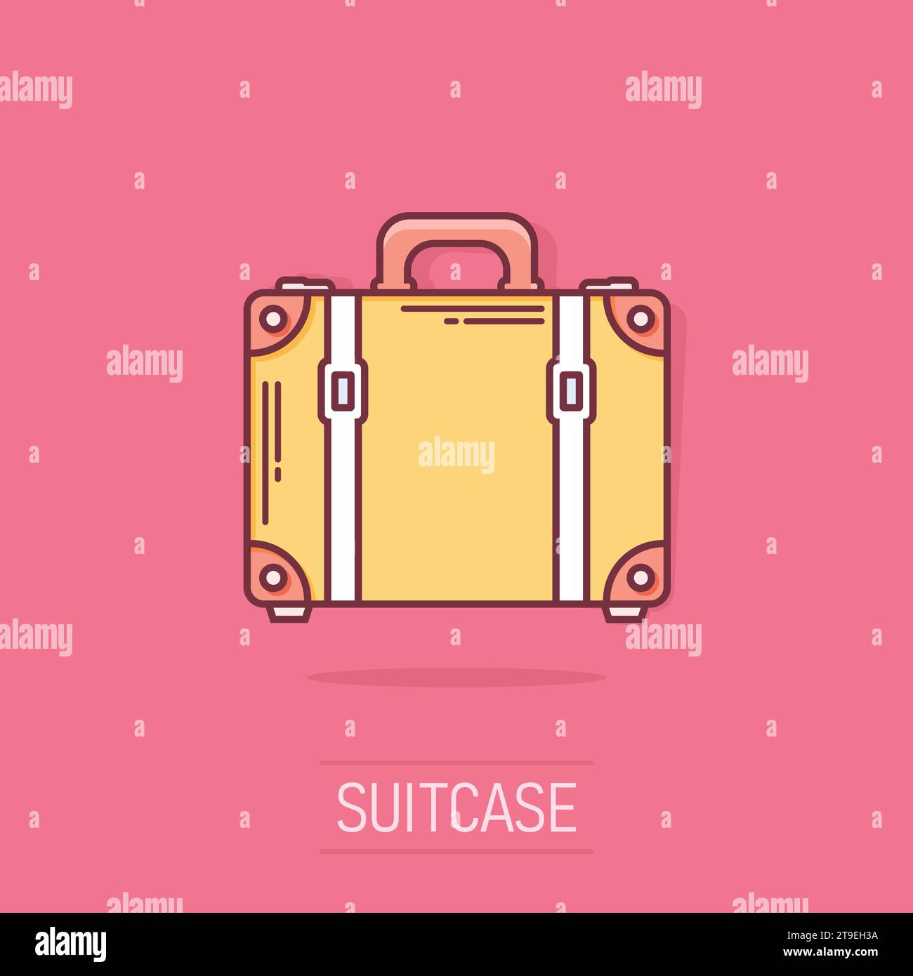 Vector cartoon suitcase icon in comic style. Case for tourism, journey ...
