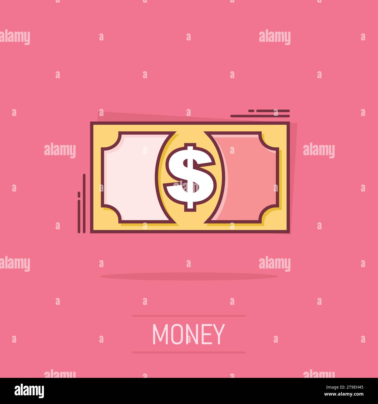 Vector cartoon dollar money icon in comic style. Dollar sign ...