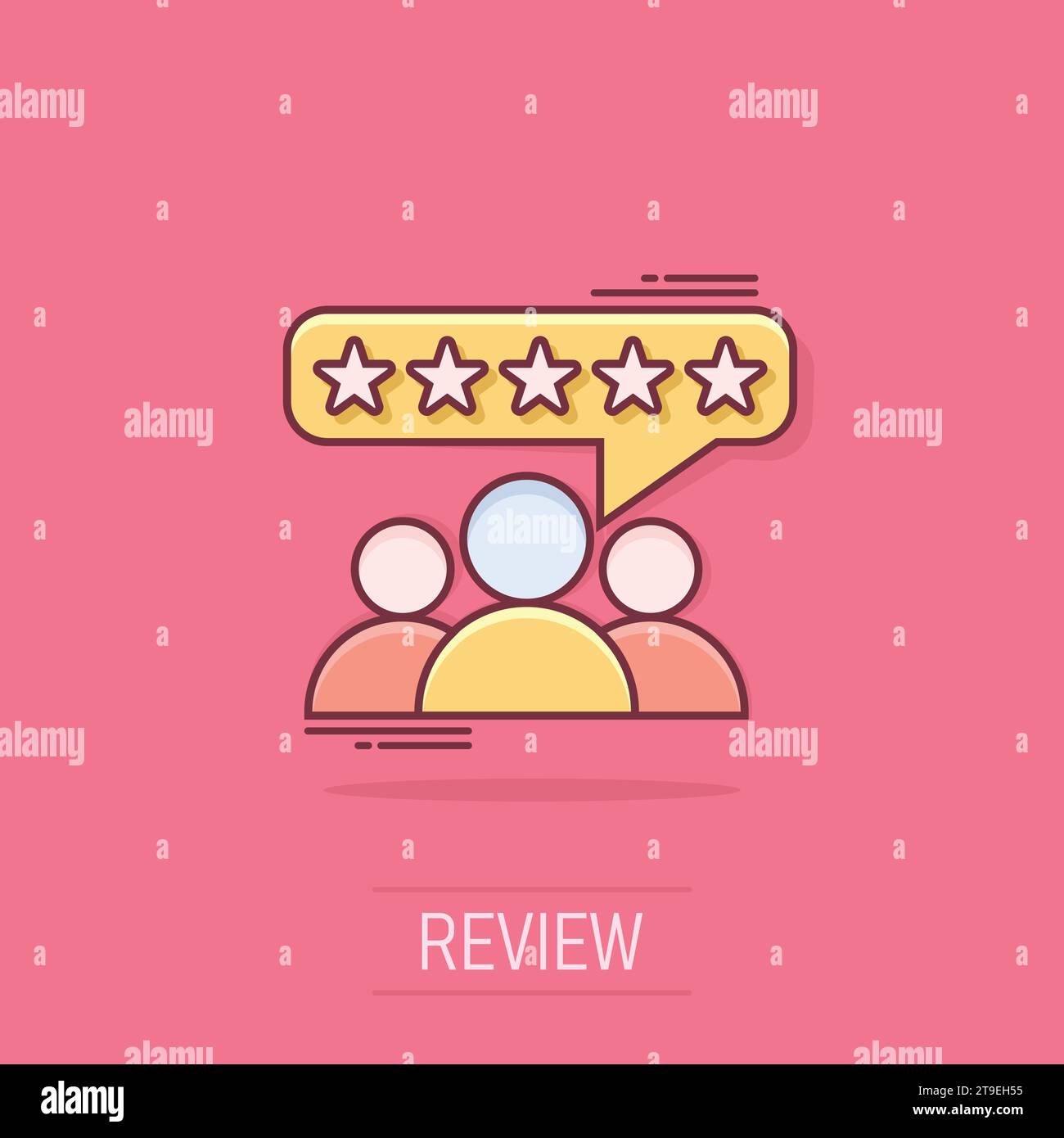 Vector cartoon customer reviews, user feedback icon in comic style ...