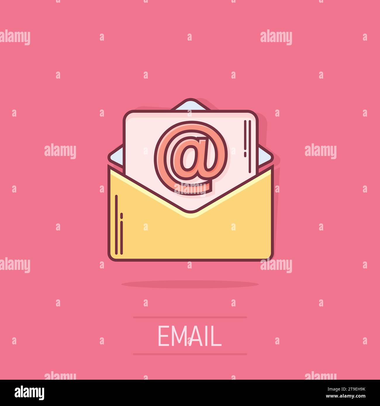 Vector cartoon mail envelope icon in comic style. Email sign ...