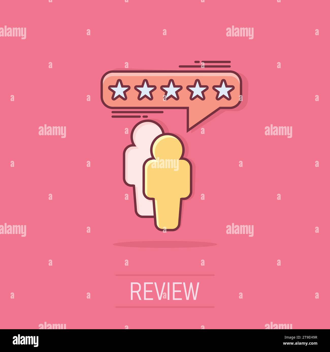 Vector cartoon customer reviews, user feedback icon in comic style ...