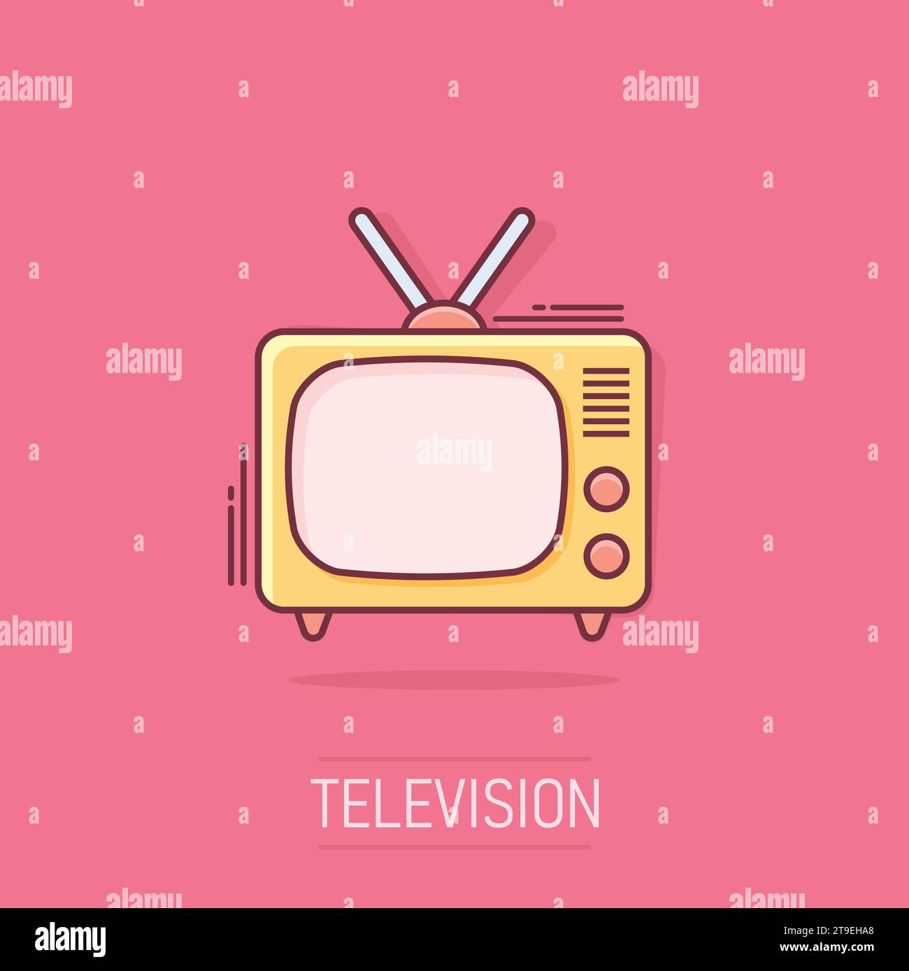Vector cartoon Tv icon in comic style. Television sign illustration ...