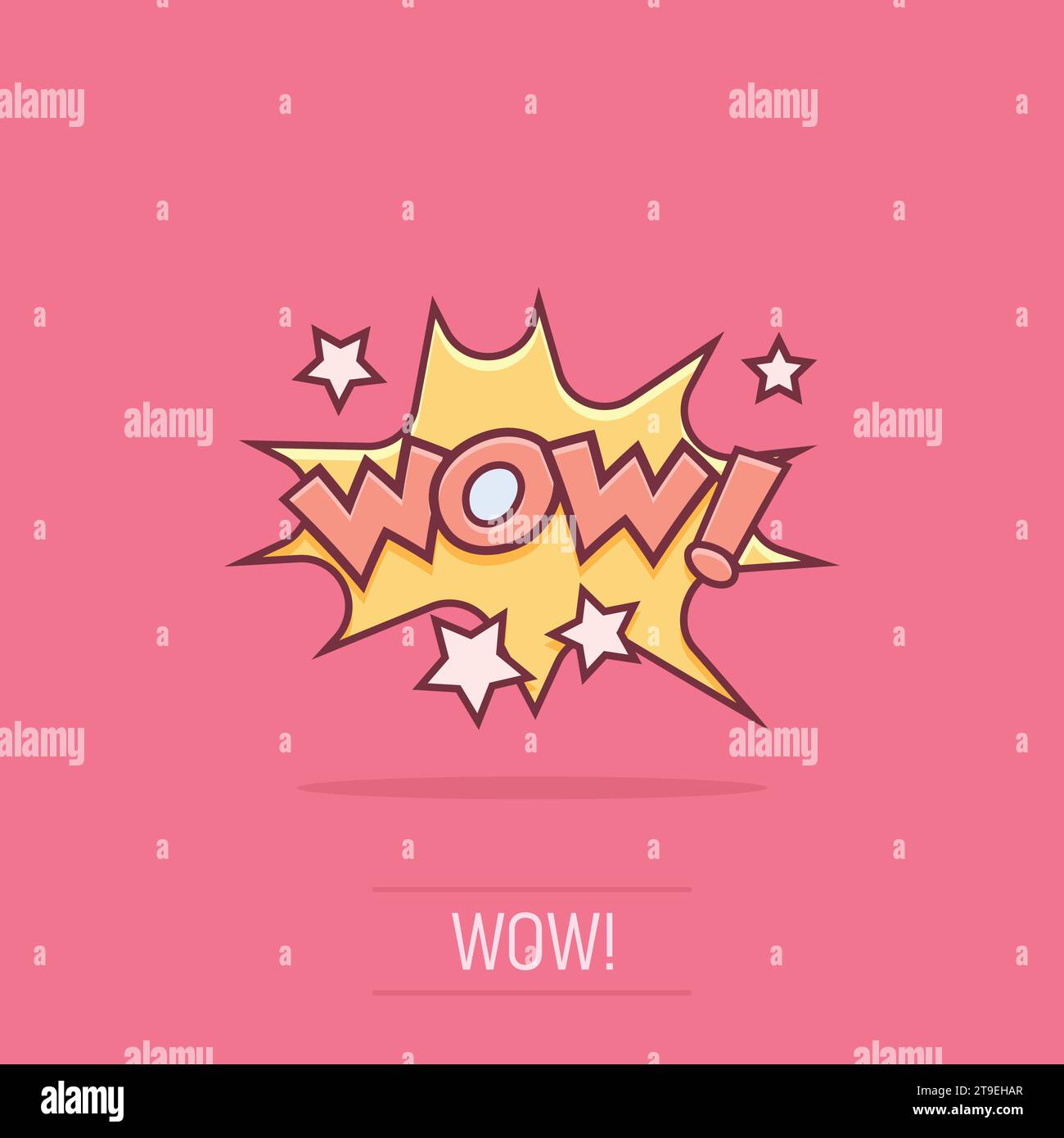 Vector cartoon wow comic sound effects icon in comic style. Sound ...
