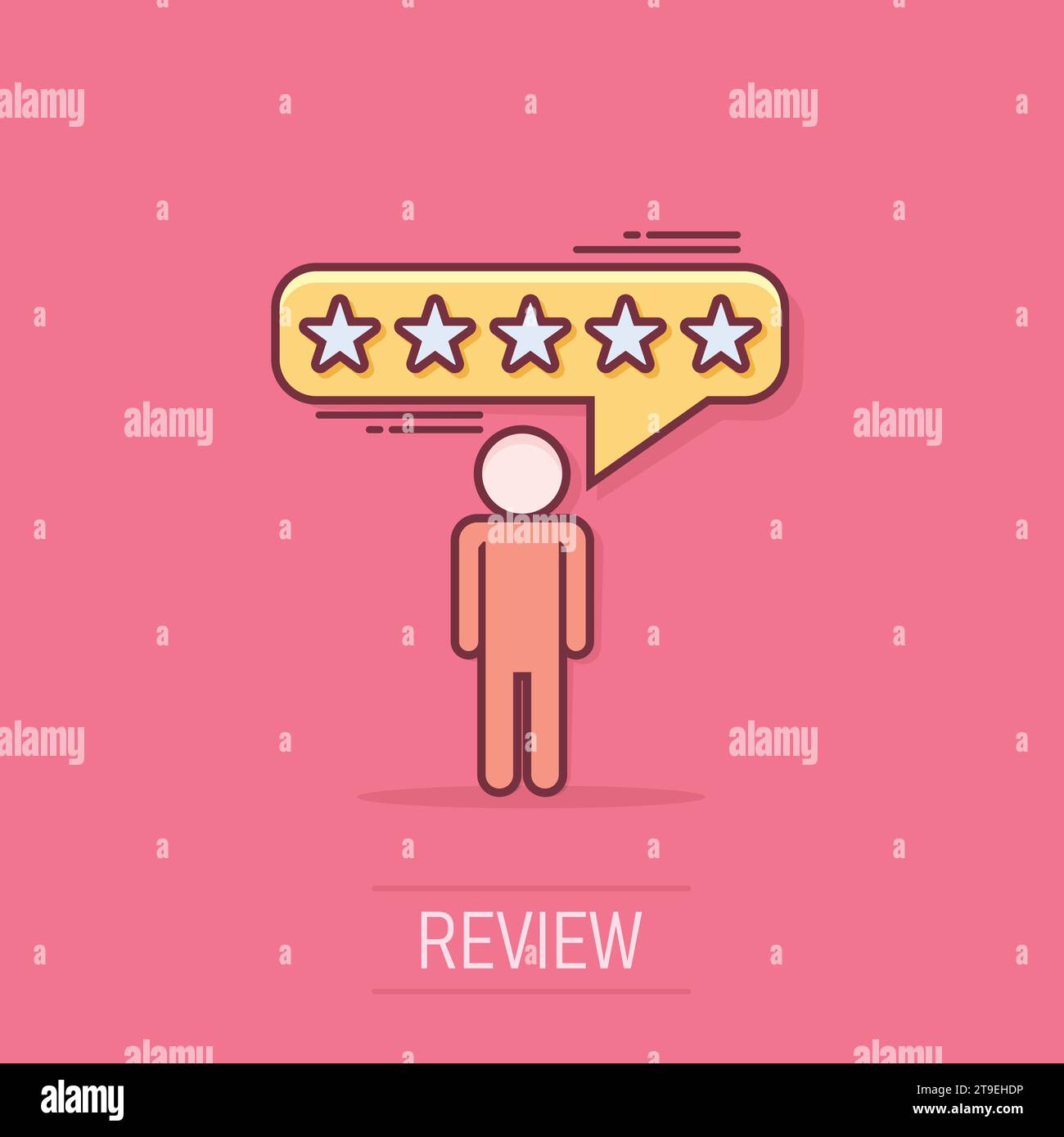 Vector cartoon customer reviews, user feedback icon in comic style ...