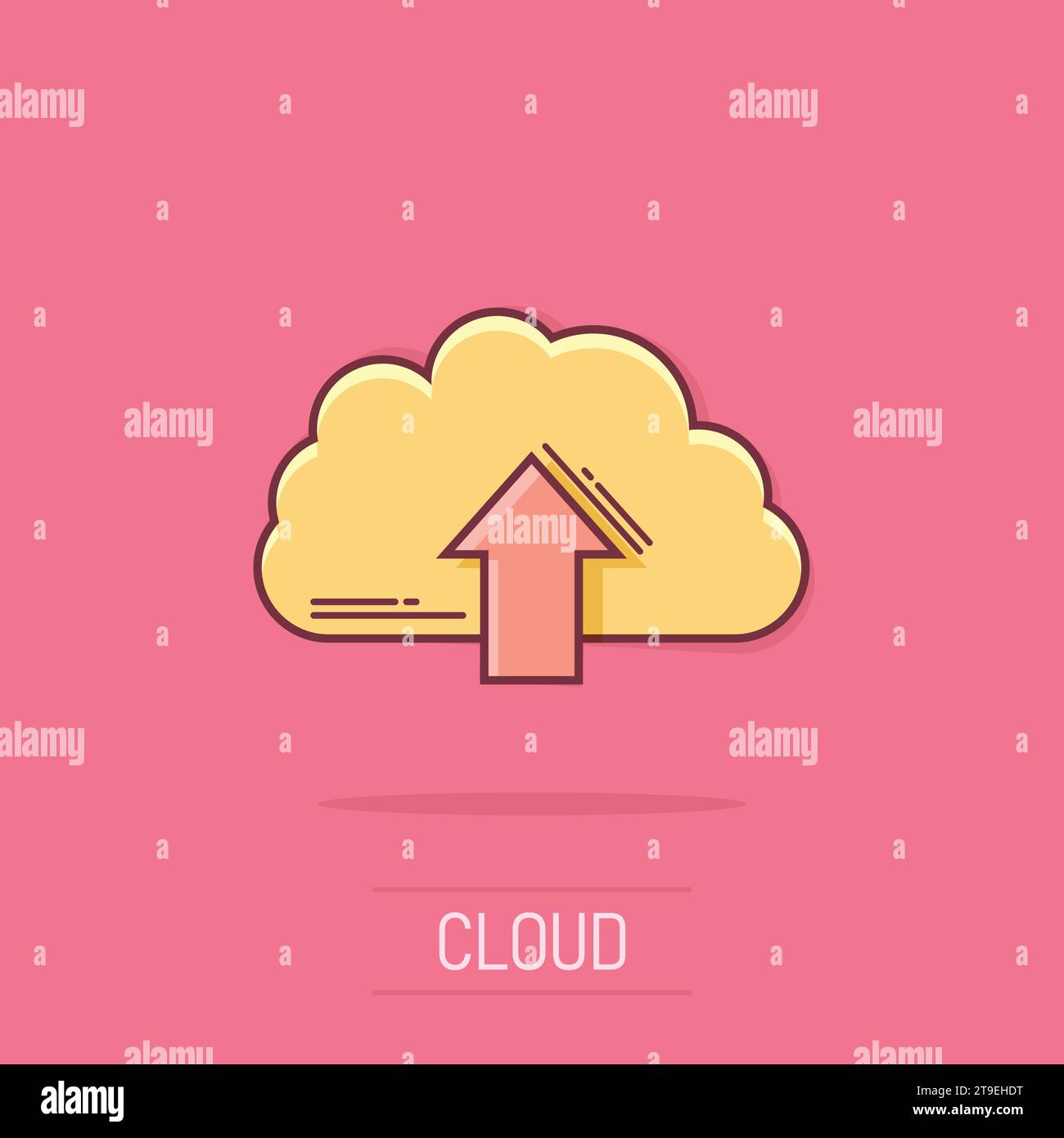 Vector cartoon cloud icon in comic style. Cloud sign illustration ...