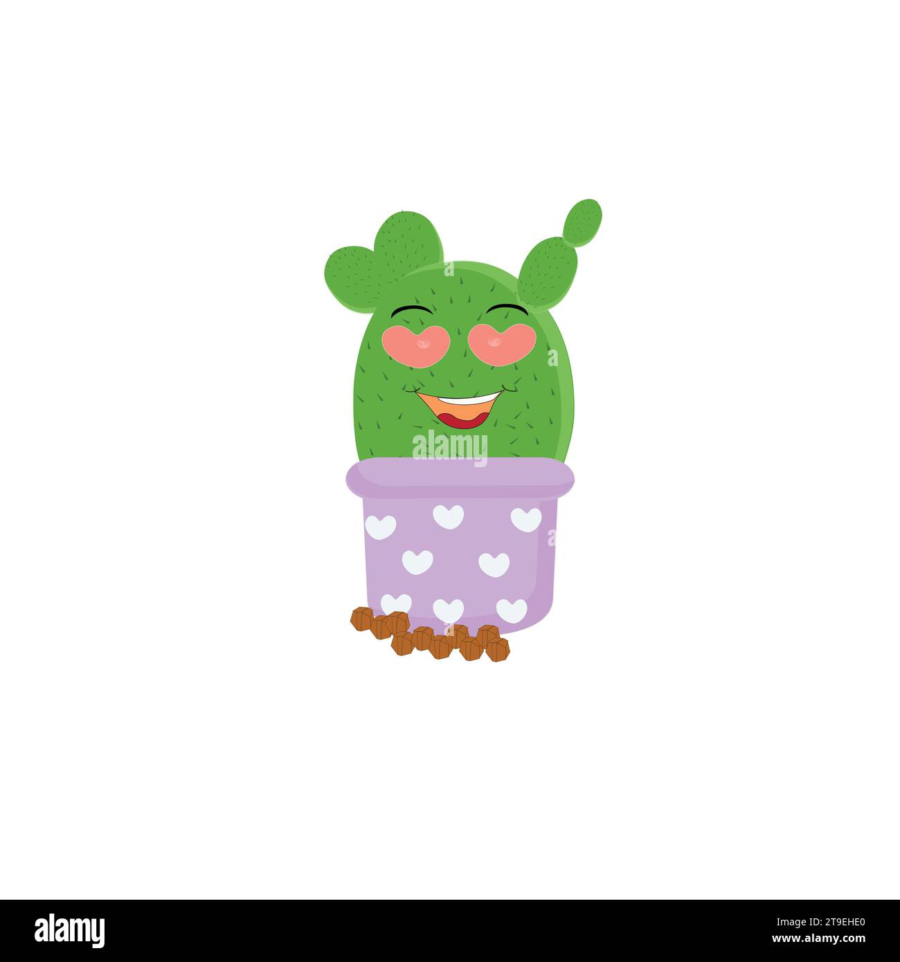 Cactus character. Vector illustration. Vector color sticker for teen ...