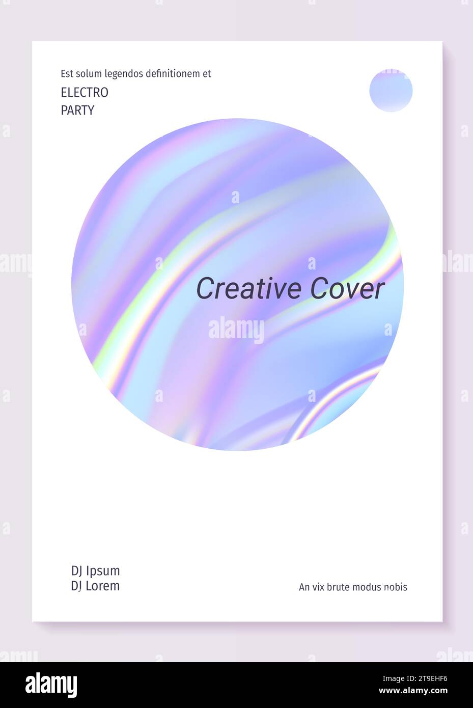 Holographic foil poster. Realistic minimal iridescent rainbow ...
