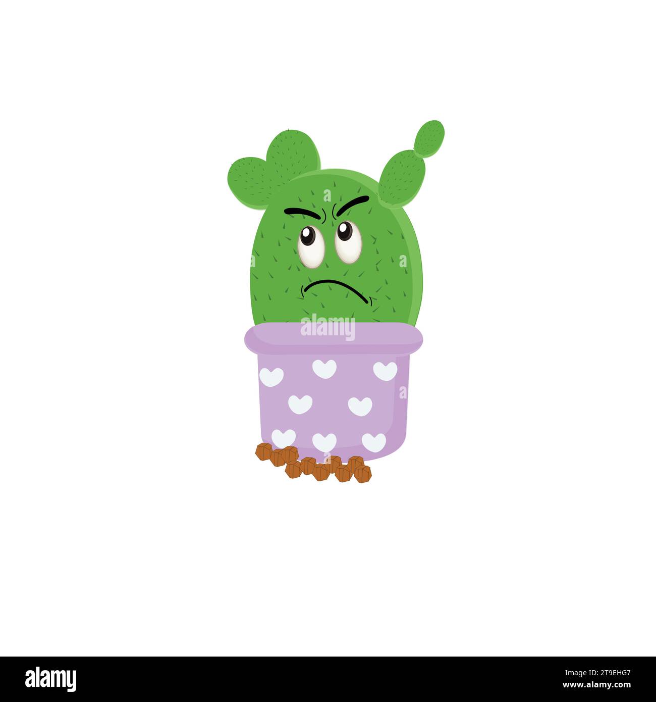 Cactus character. Vector illustration. Vector color sticker for teen ...