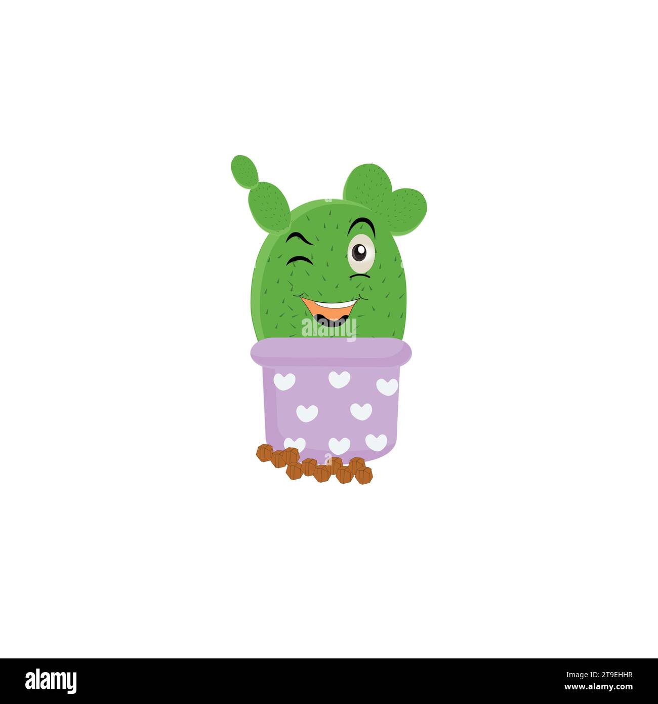 Cactus character. Vector illustration. Vector color sticker for teen ...