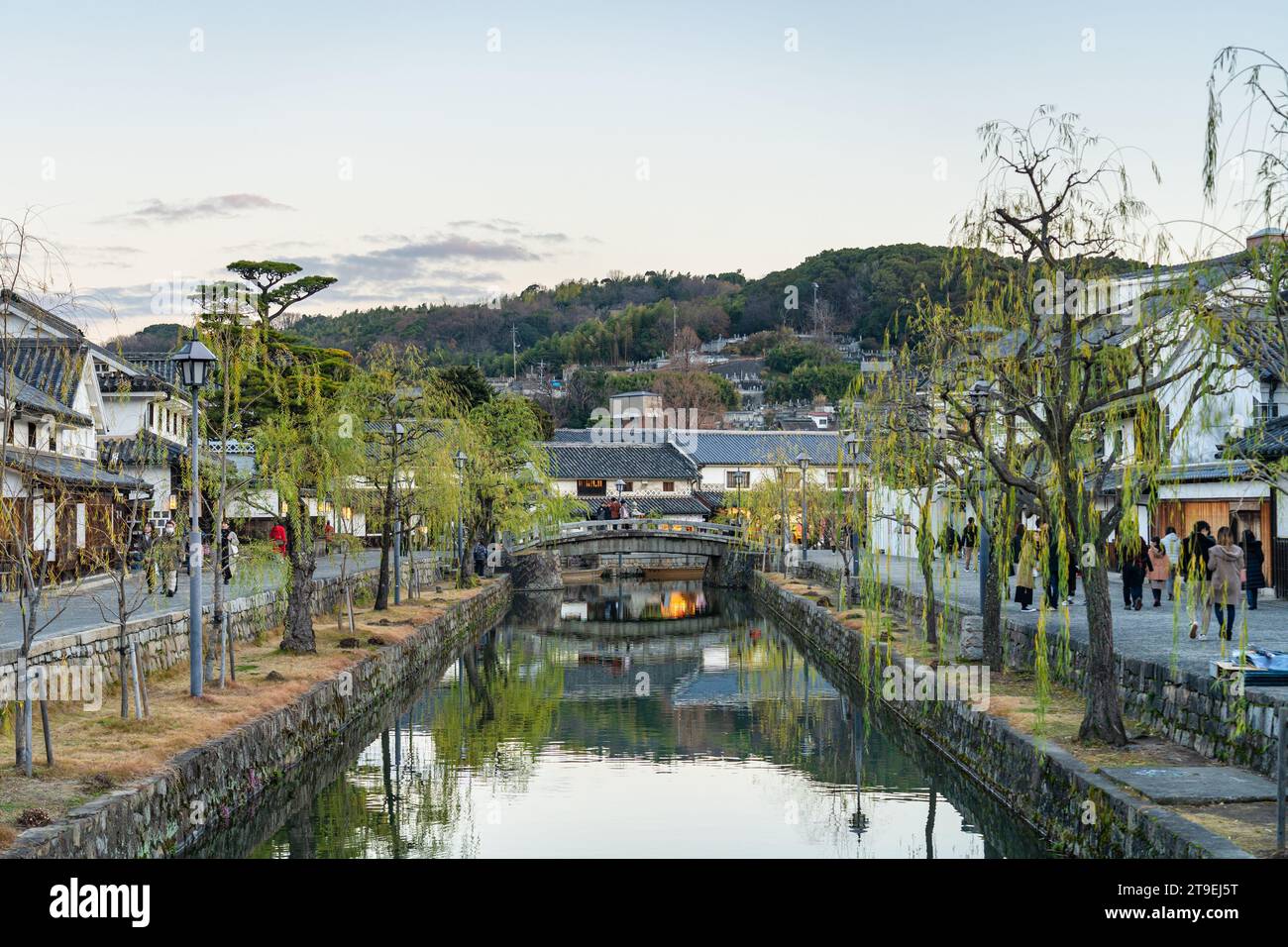 Kurashiki Bikan Historical Quarter in dusk. Townscape known for ...