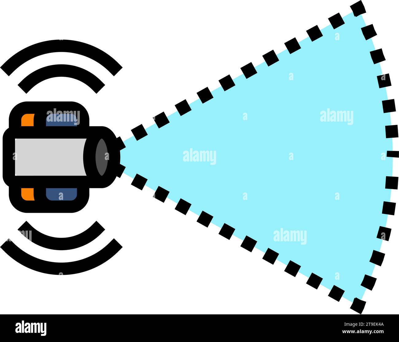 lidar sensors autonomous delivery color icon vector illustration Stock ...