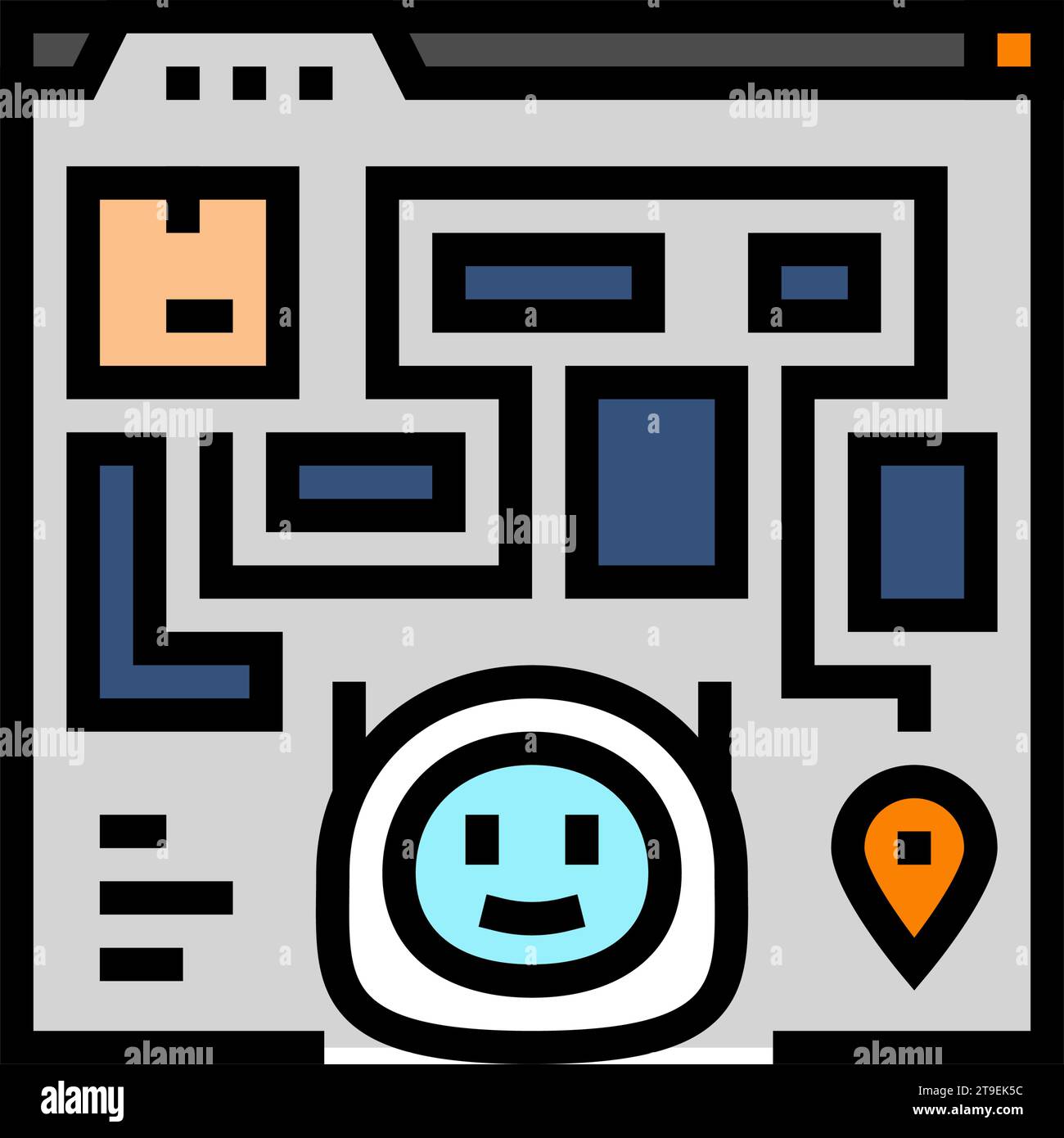 ai routing autonomous delivery color icon vector illustration Stock ...