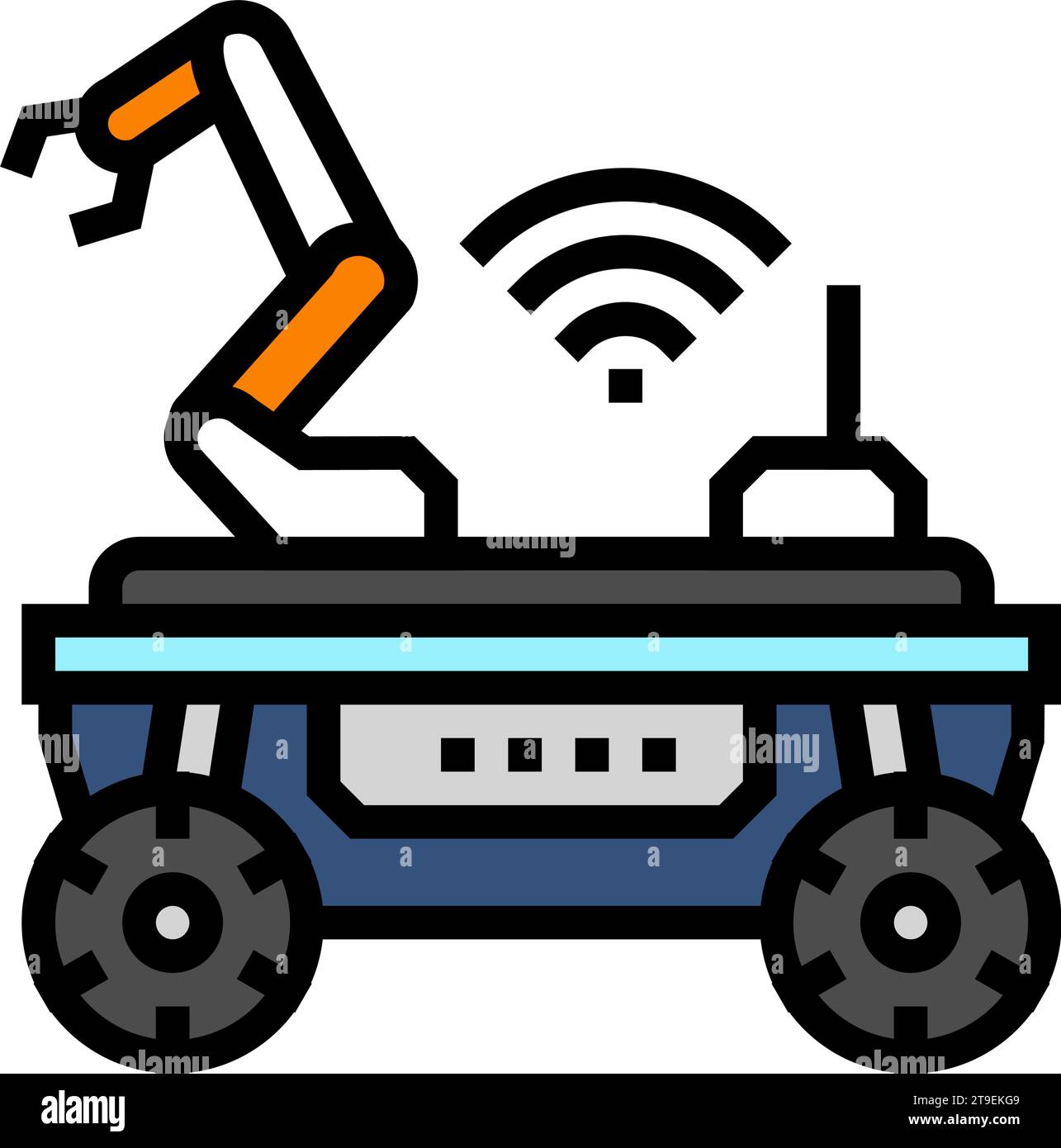 mobile robot autonomous delivery color icon vector illustration Stock ...