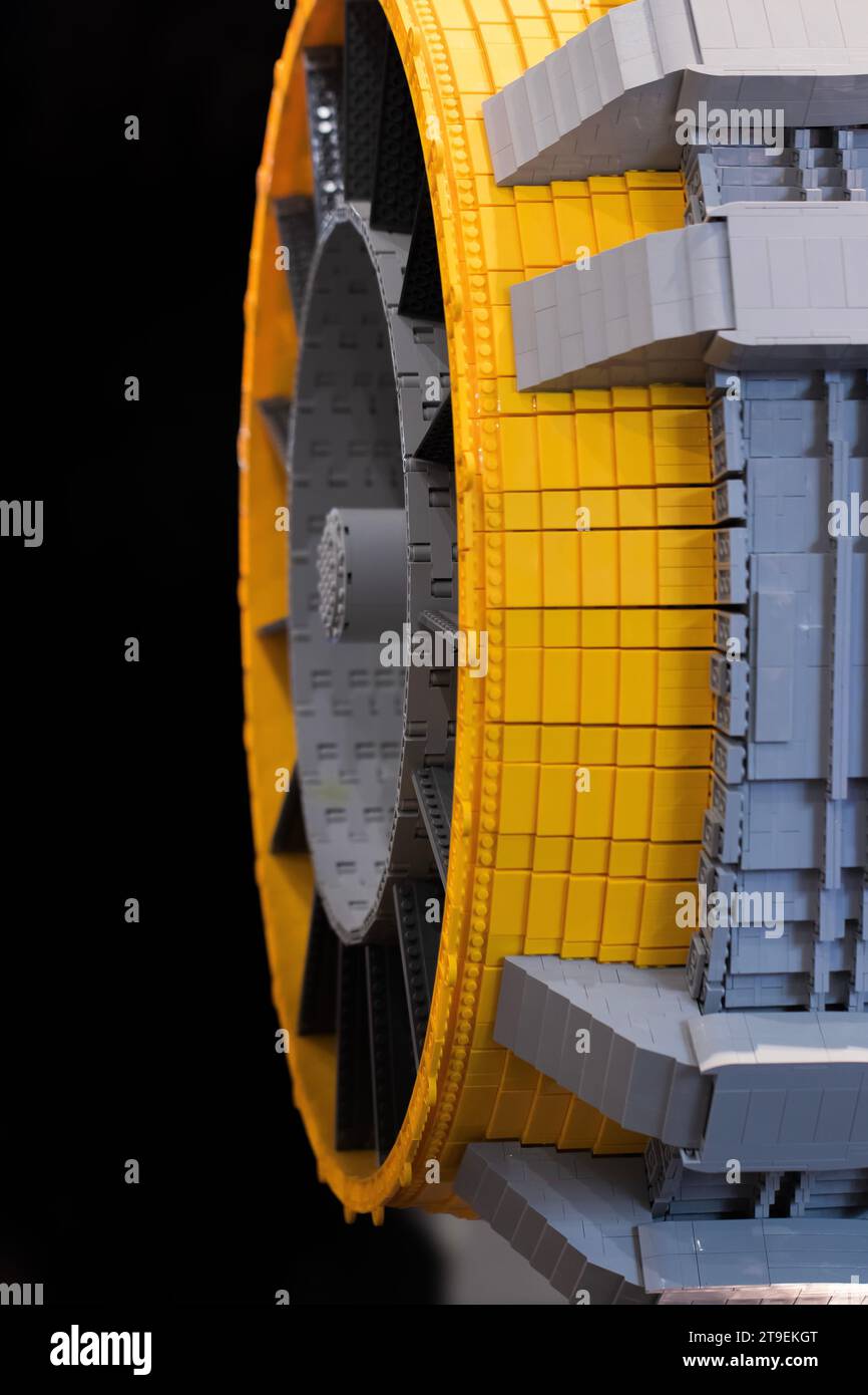 Back side of aircraft engine made of lego parts Stock Photo - Alamy