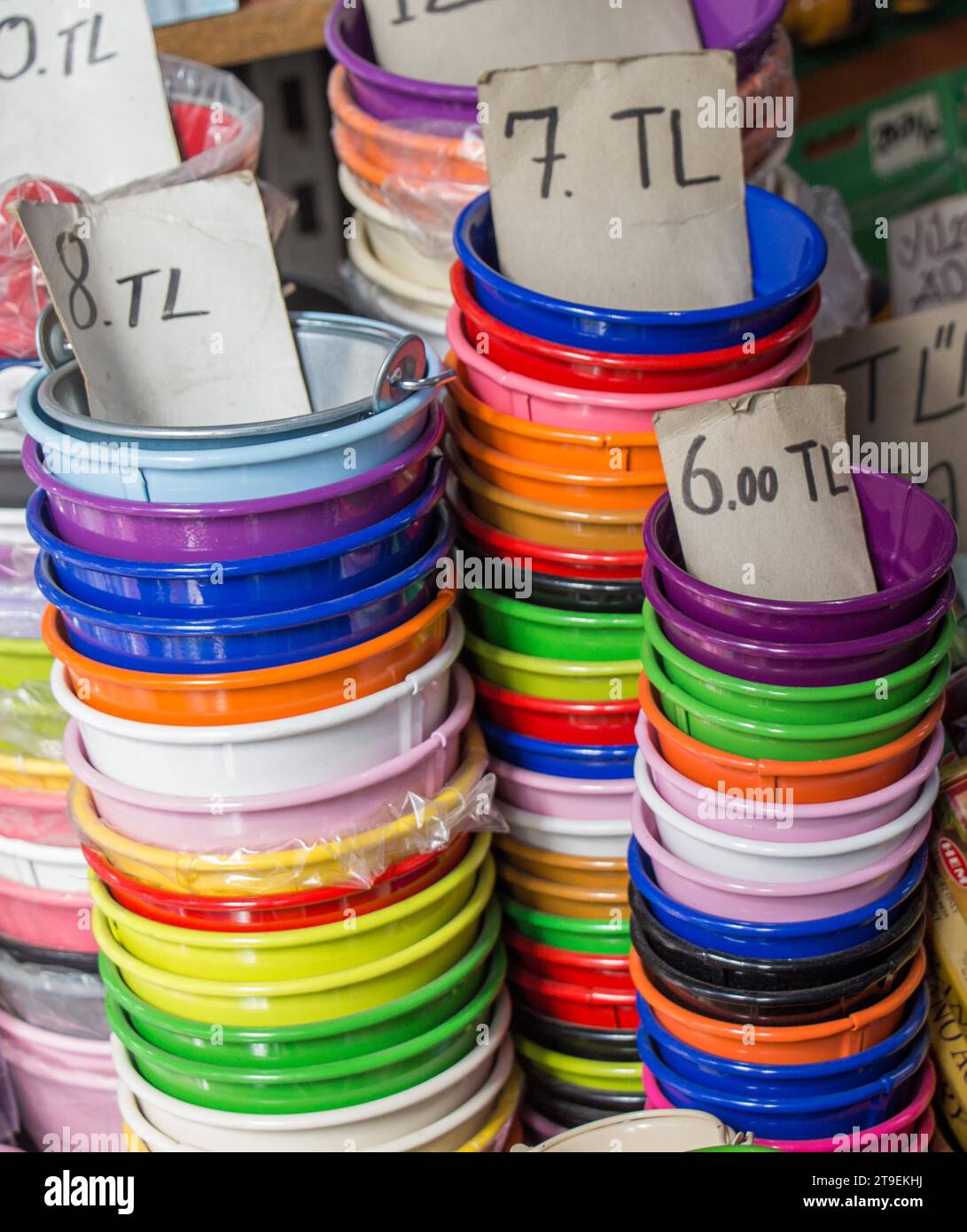 Various colors in buckets hi-res stock photography and images - Alamy