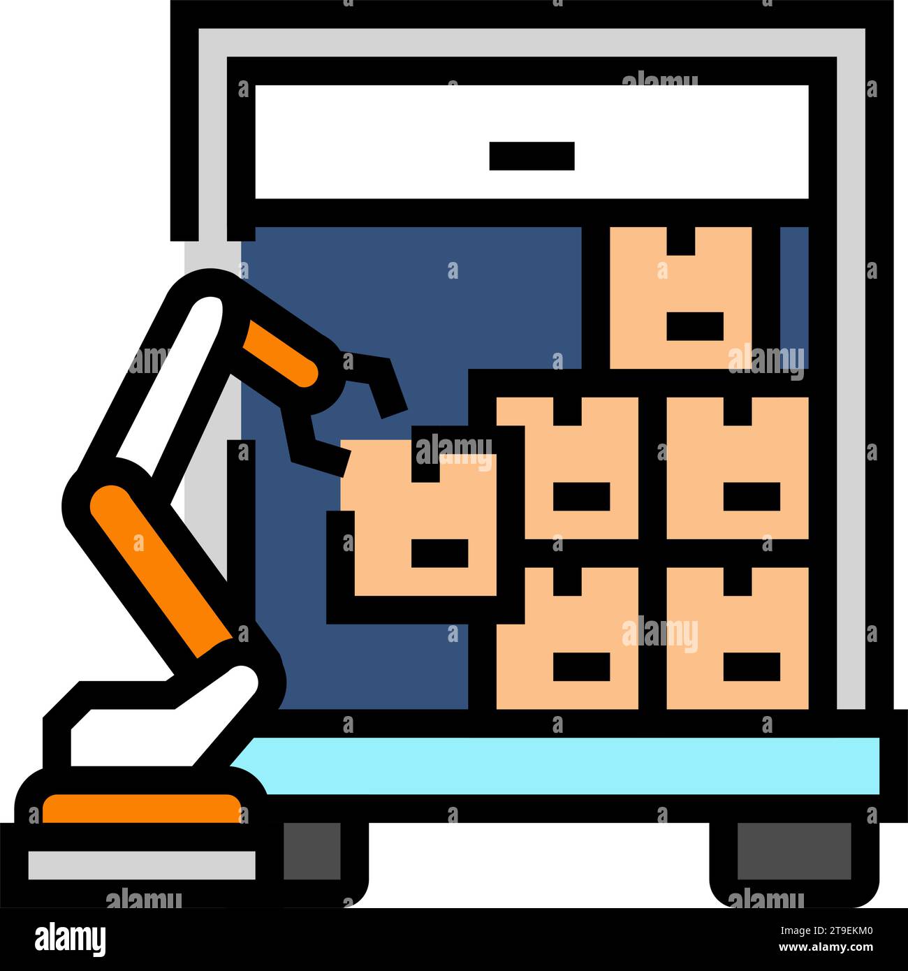 package loading autonomous delivery color icon vector illustration ...