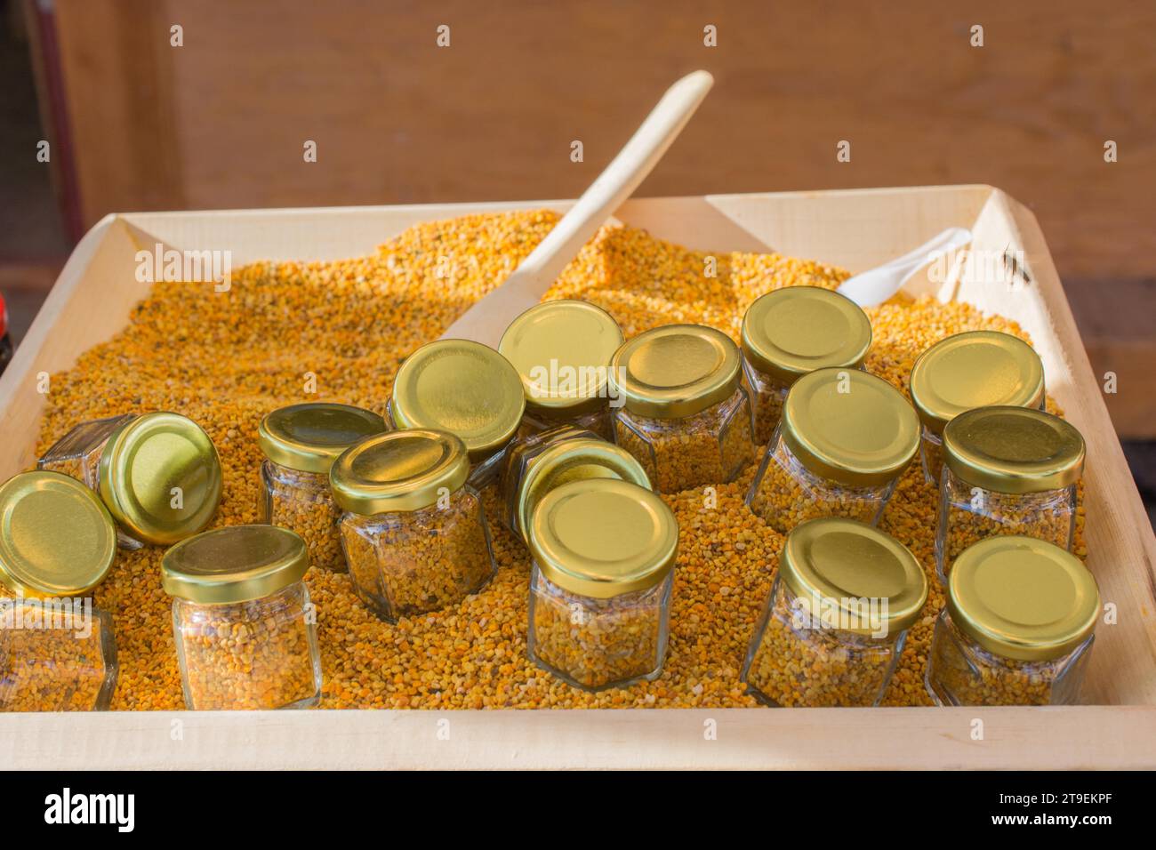 Pollen as healthy organic raw diet food in jar Stock Photo - Alamy
