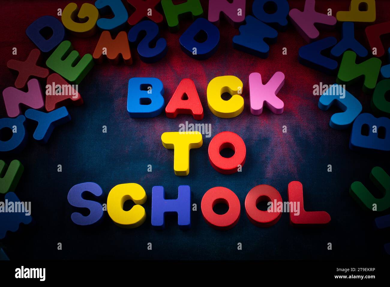 Back to school and Colorful Letters of Alphabet Stock Photo - Alamy