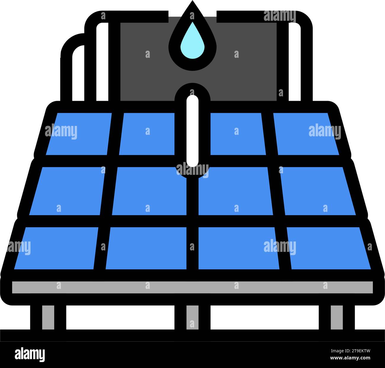 solar water heater color icon vector illustration Stock Vector Image ...