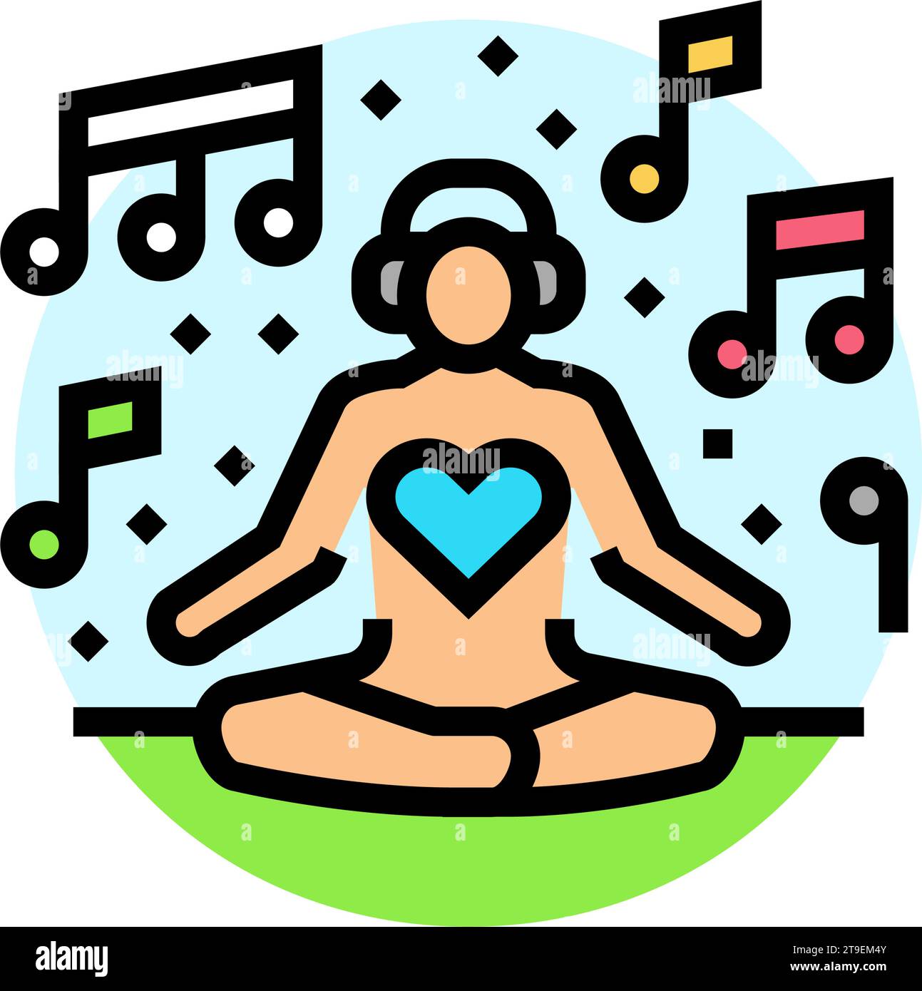 relaxation techniques mental health color icon vector illustration ...