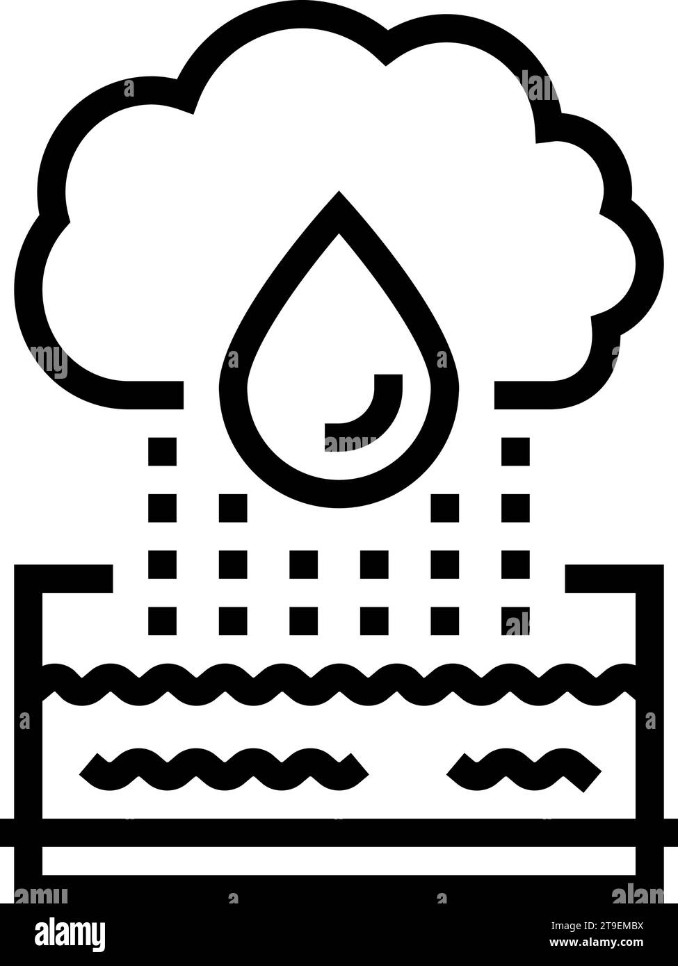 rainwater harvesting green living line icon vector illustration Stock ...