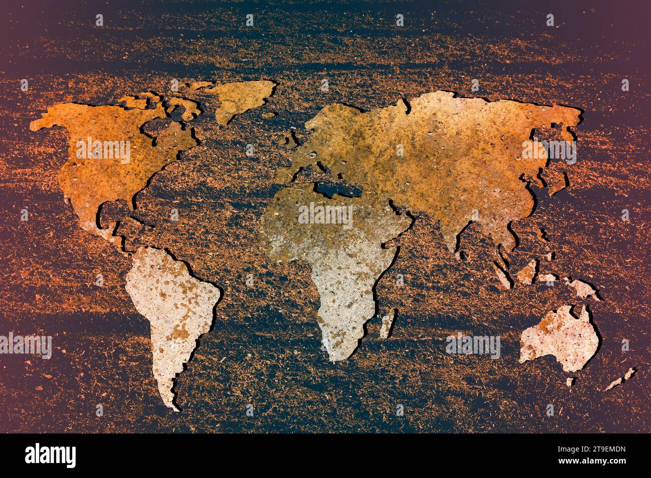 Roughly outlined world map with white background Stock Photo - Alamy