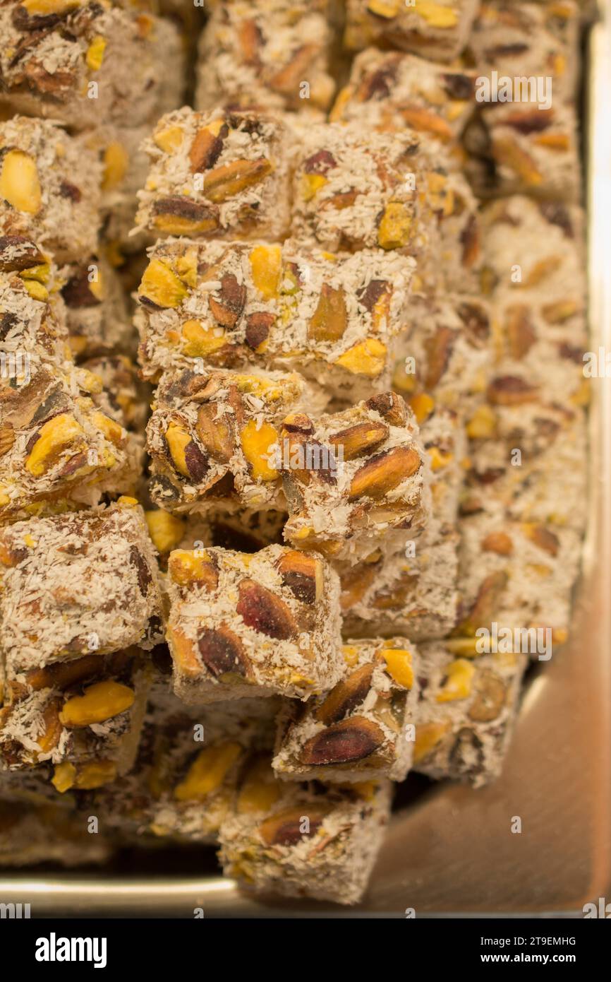 Load of traditional turkish delight lokum candy Stock Photo - Alamy