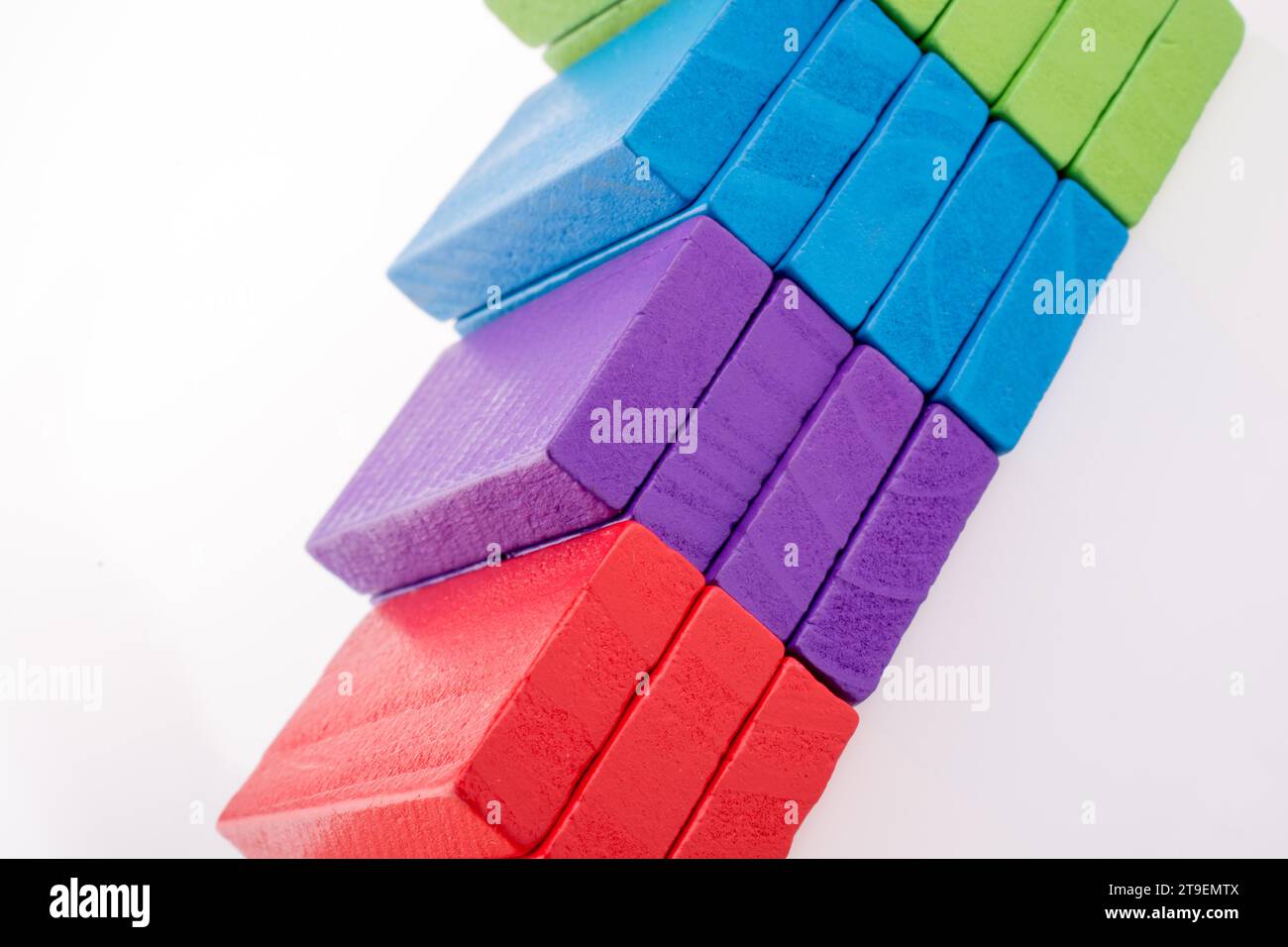 Multi color domino on white background Stock Photo - Alamy