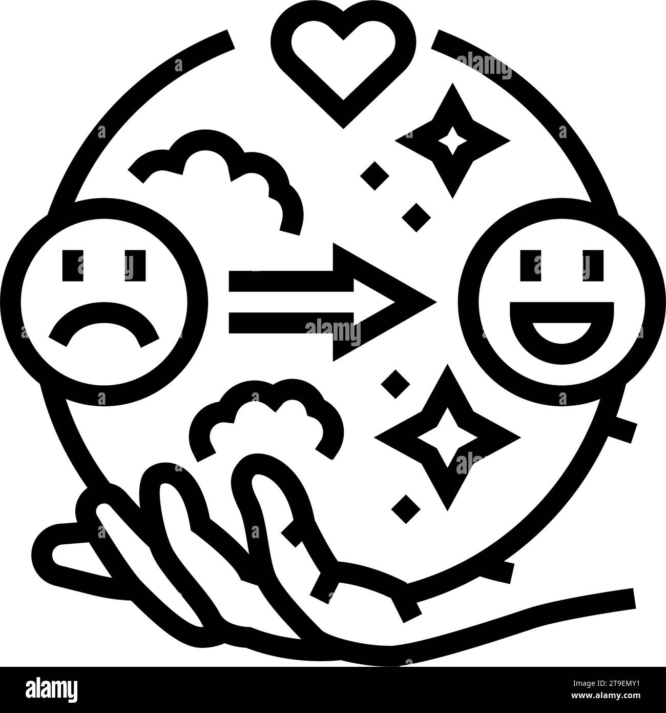 depression help mental health line icon vector illustration Stock ...