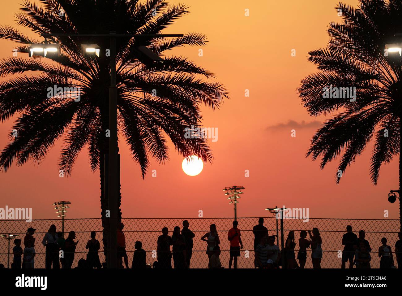 Abu Dhabi, United Arab Emirates. 24th Nov, 2023. Spectators at sunset ...