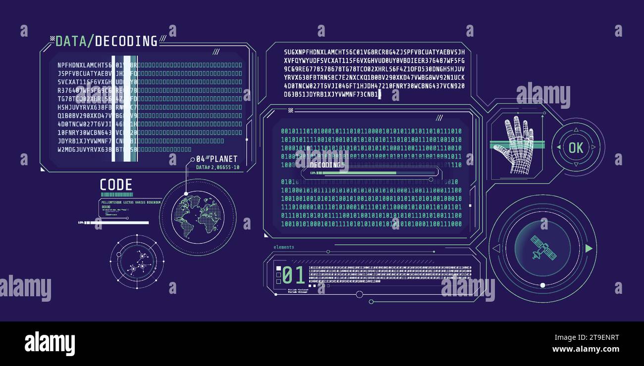 HUD interface design for decoding satellite data Stock Vector Image & Art - Alamy