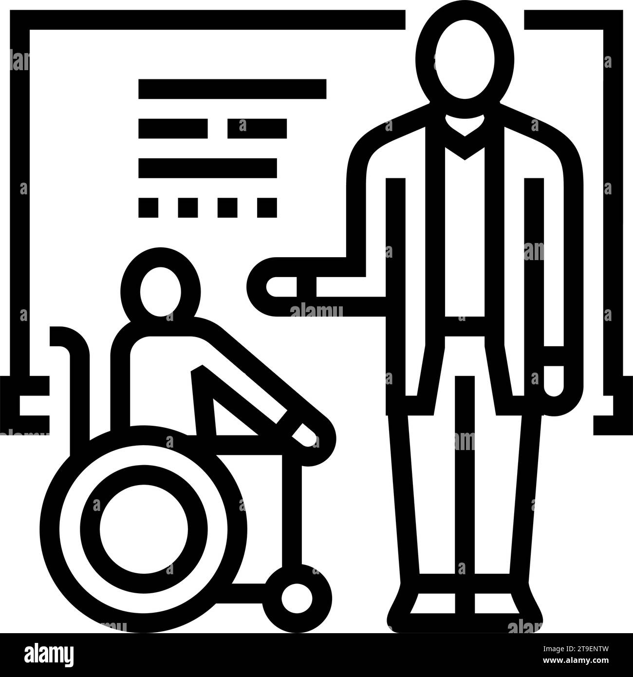 inclusive education primary school line icon vector illustration Stock ...