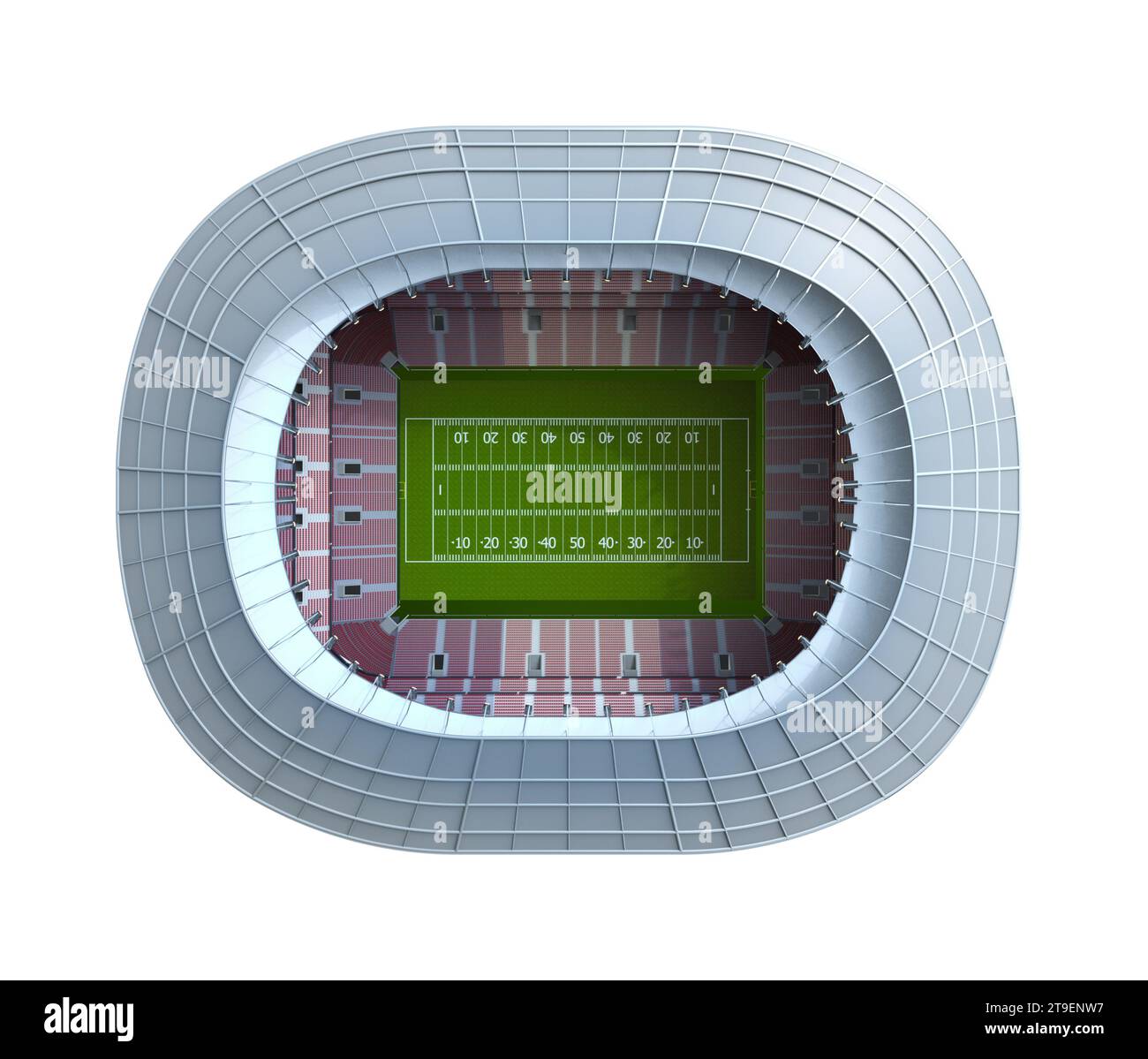 3d rendering american football stadium exterior top view isolated on ...
