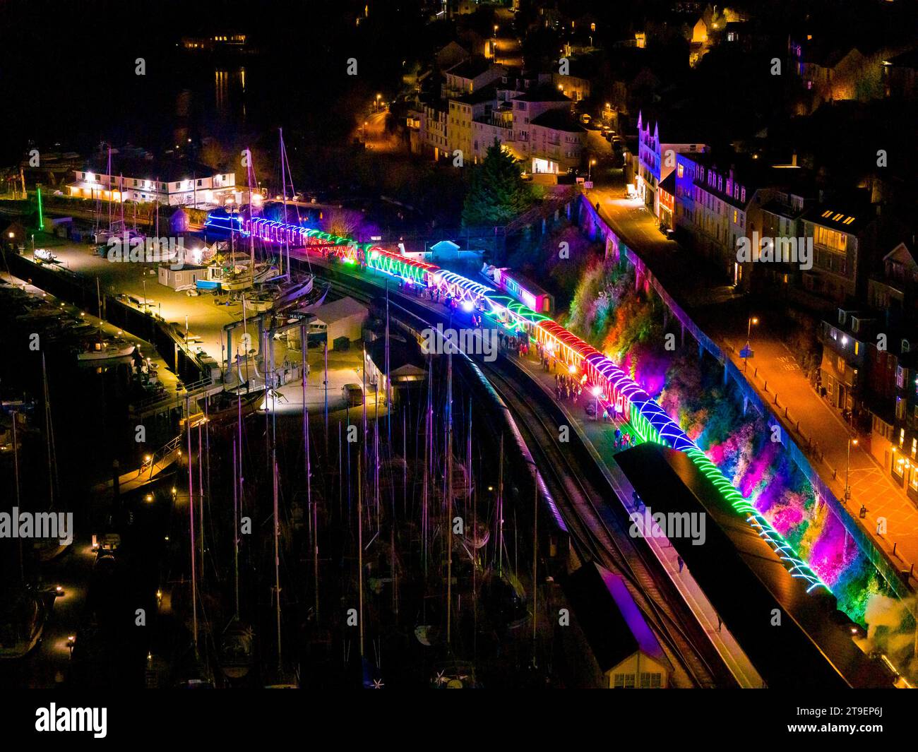 Kingswear, Devon, UK. 24th November 2023. The Christmas Train of Lights ...